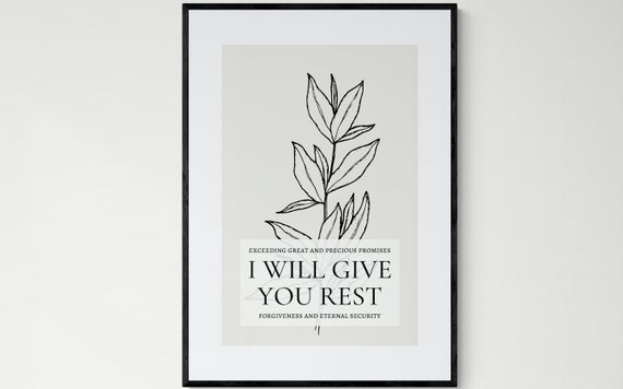 I Will Give You Rest God's Comfort Faithfulness in | Etsy