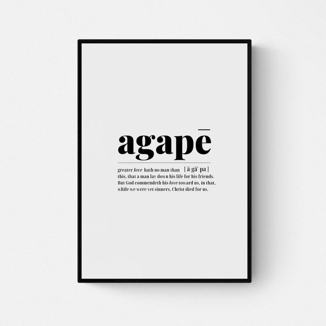 AGAPE | Christian Typography Print | Christian Modern Wall Art | Agape ...