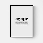 AGAPE Christian Typography Print Christian Modern Wall Art Agape ...