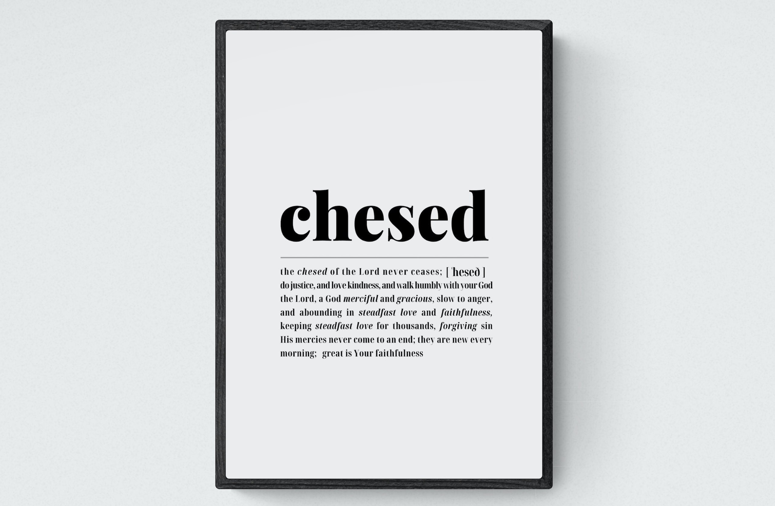 CHESED | Christian Typography Print | Christian Modern Wall Art ...