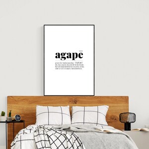 AGAPE | Christian Typography Print | Christian Modern Wall Art | Agape ...