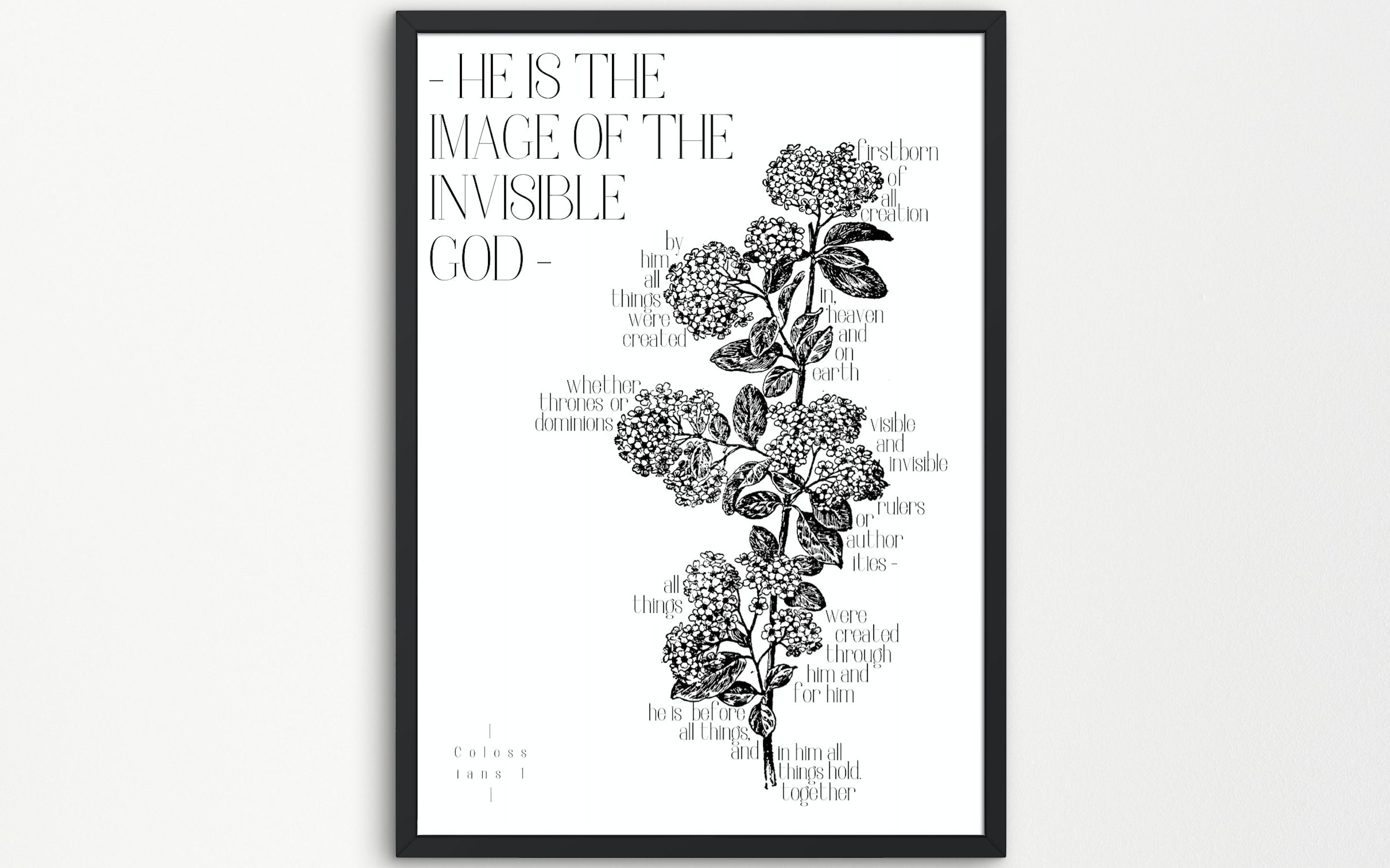 Image of the Invisible God Modern Minimalist Christian Wall Art Print ...