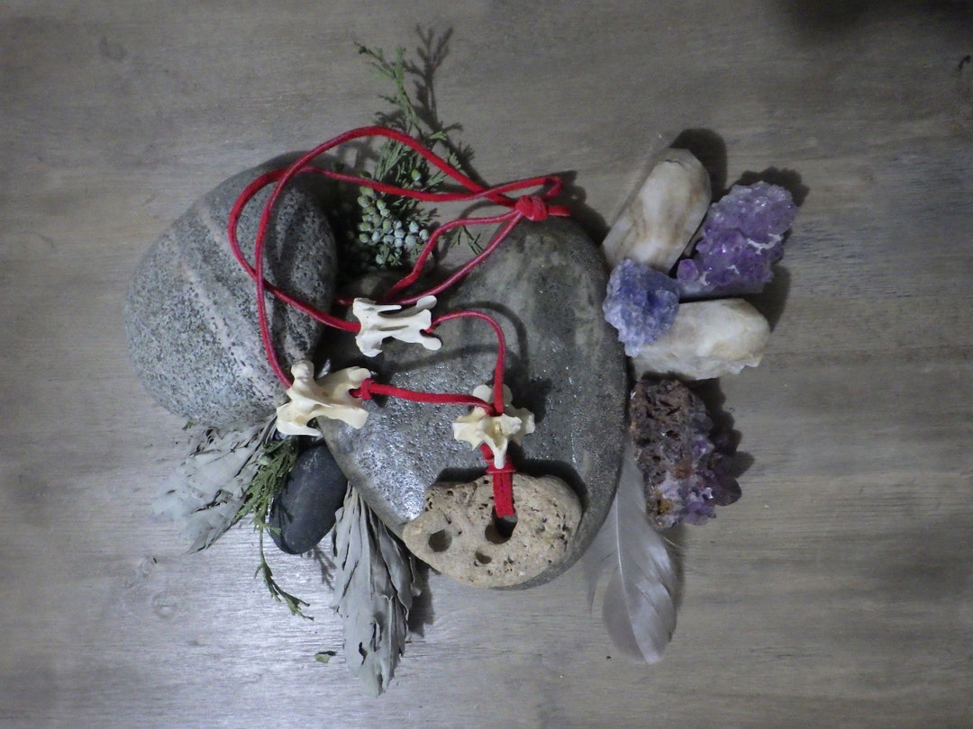 Hag Stone & Bone Warrior Talisman, Barbarian Protection Gothic Germanic ...