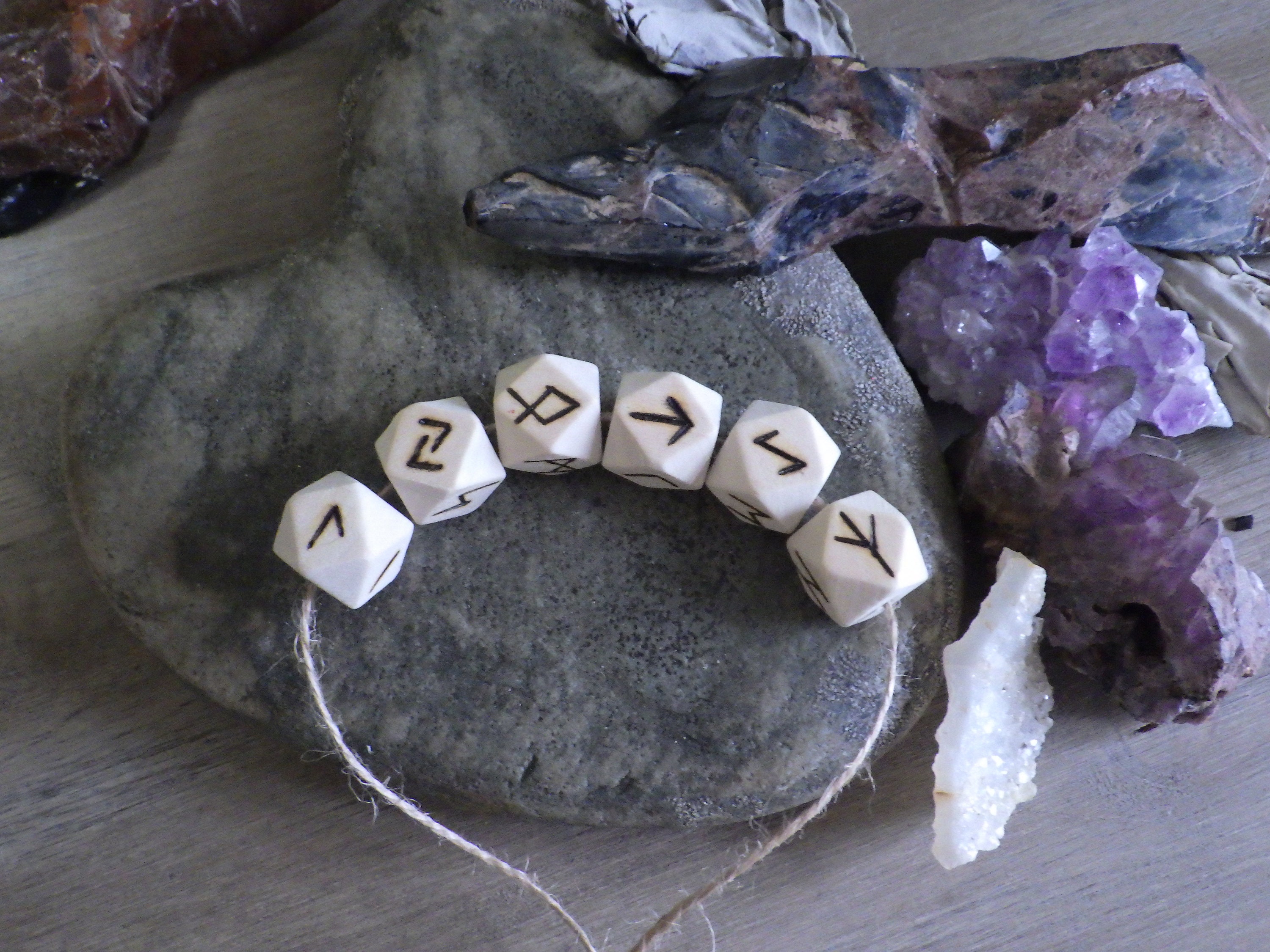 Elder futhark rune beads rune dice. Odin's runes | Etsy