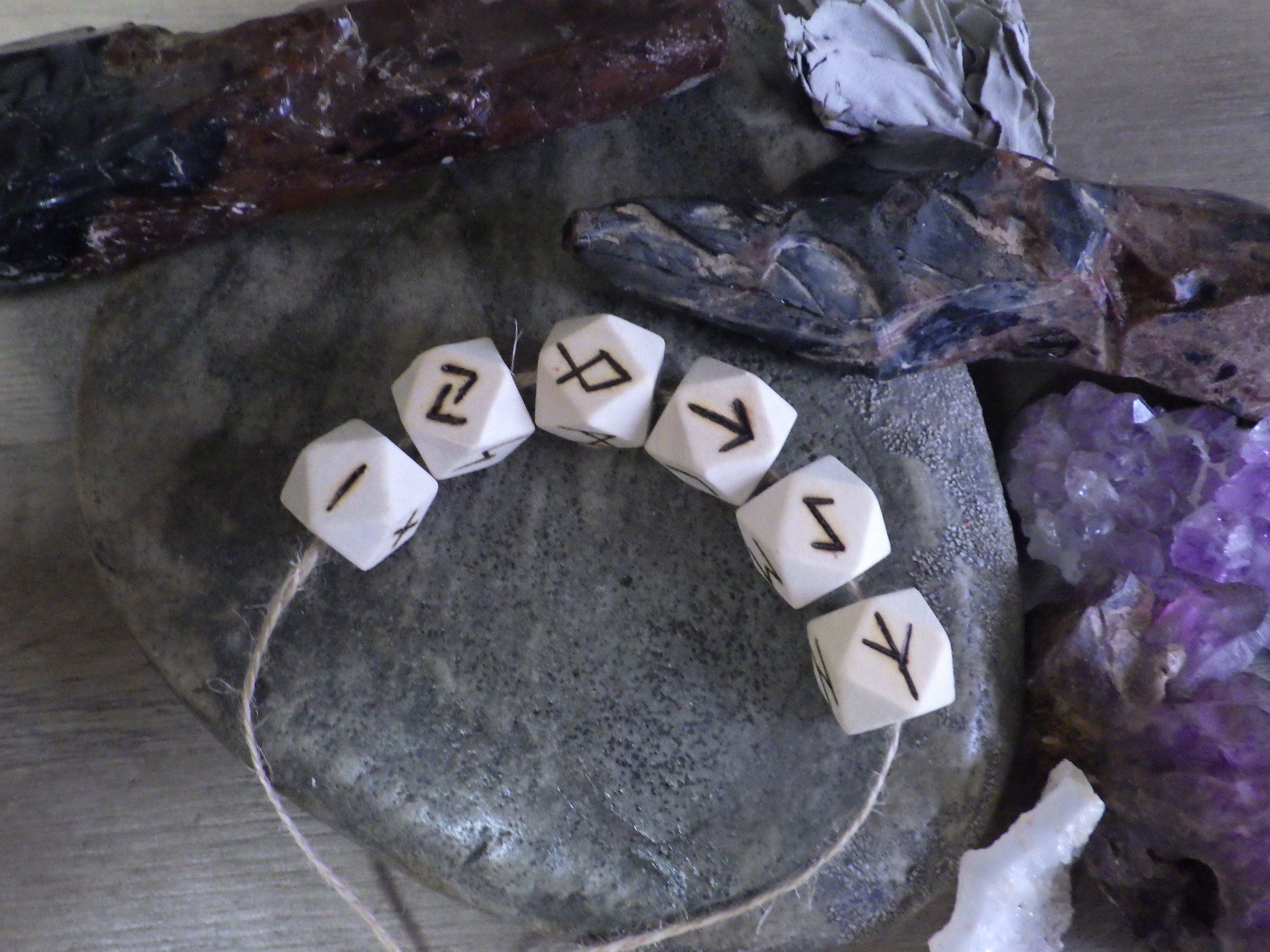 Elder futhark rune beads rune dice. Odin's runes | Etsy