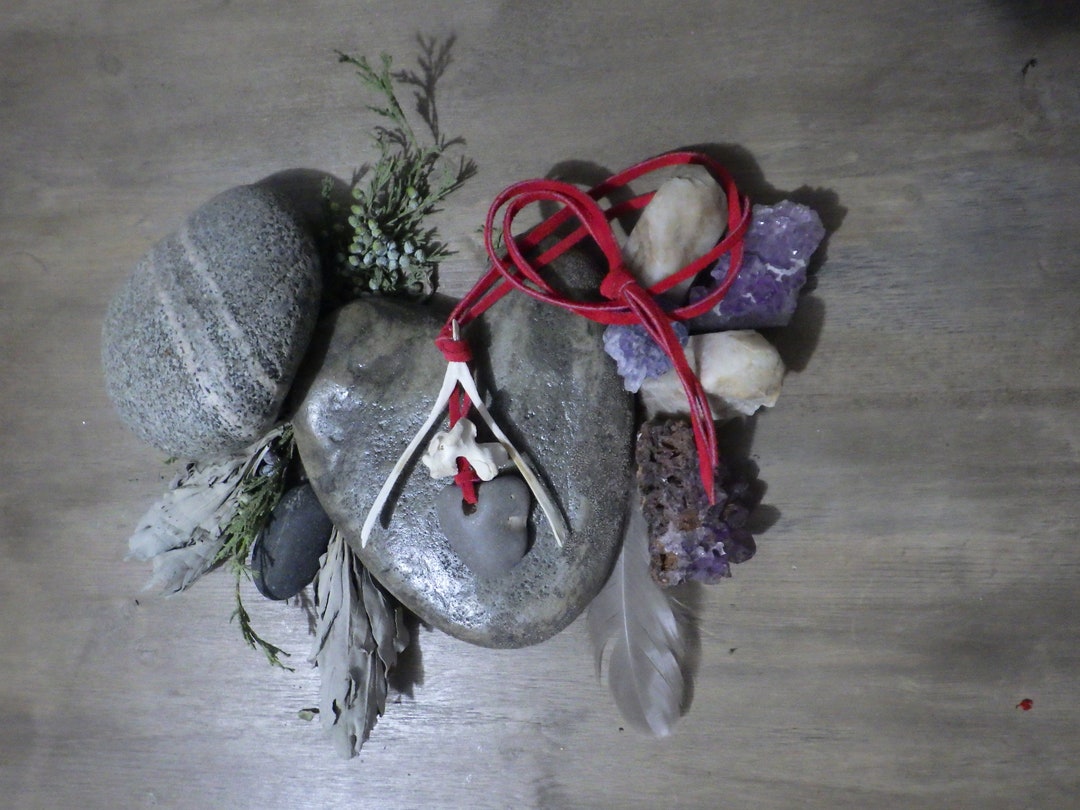 Hag Stone & Bone Warrior Talisman, Barbarian, Protection Gothic ...