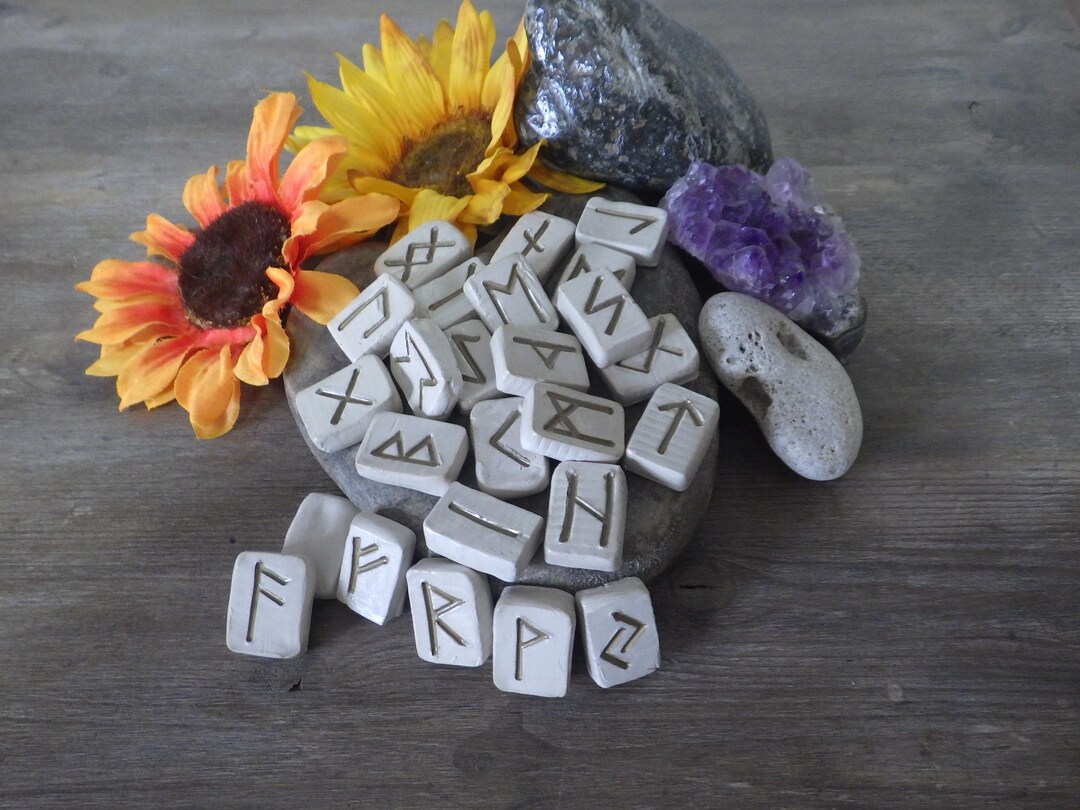 Hand Crafted, Earthen Clay Runes, Hand Thrown, Elder Futhark Runes ...