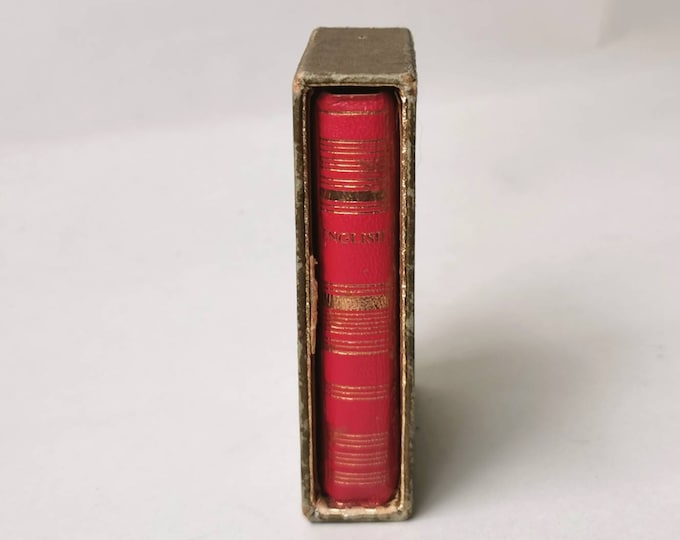 Miniature English Dictionary, Hand Bound Red Vintage Leather ...
