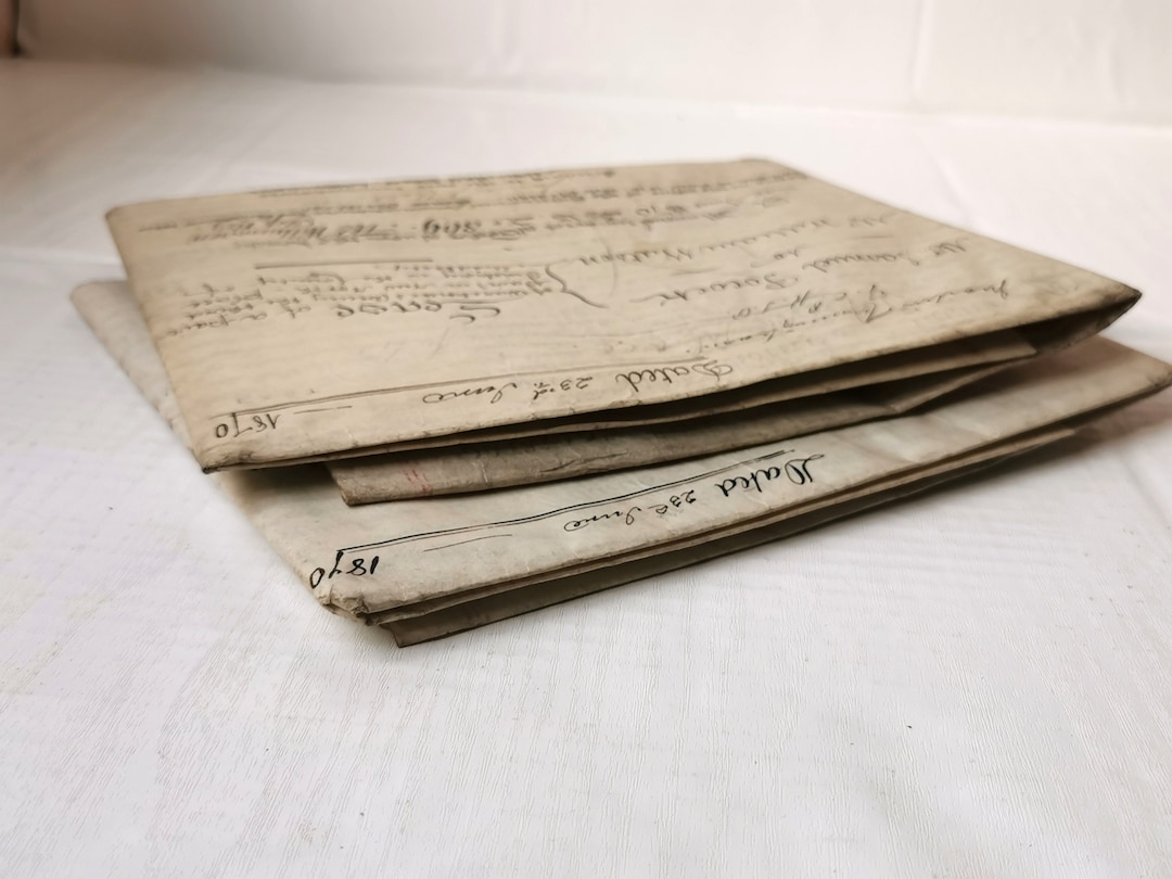 Antique Vellum Documents (1870) Pair of Lease Documents for Victorian ...