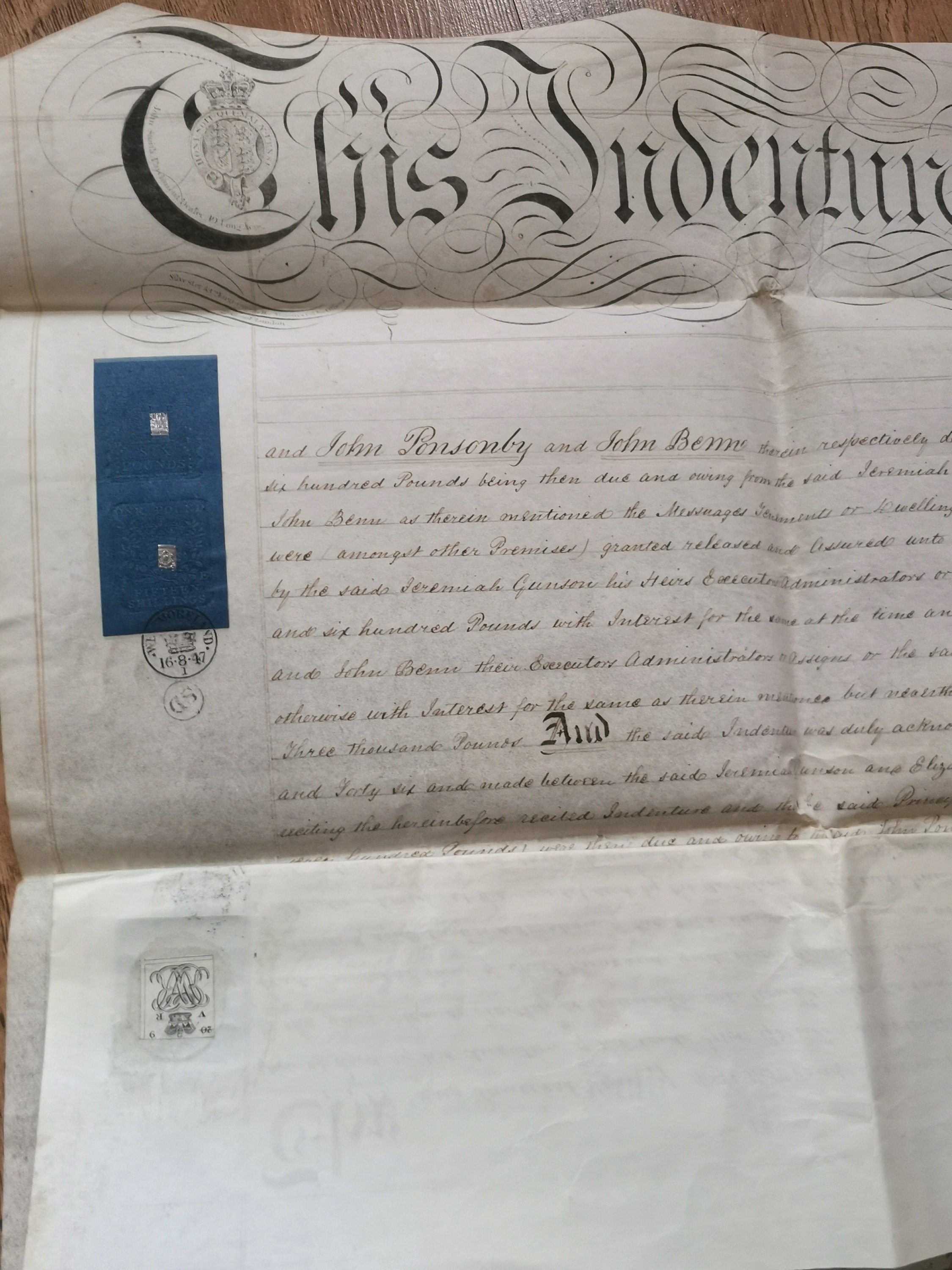 Large Antique Vellum Indenture 1848 Cumberland Large Double - Etsy