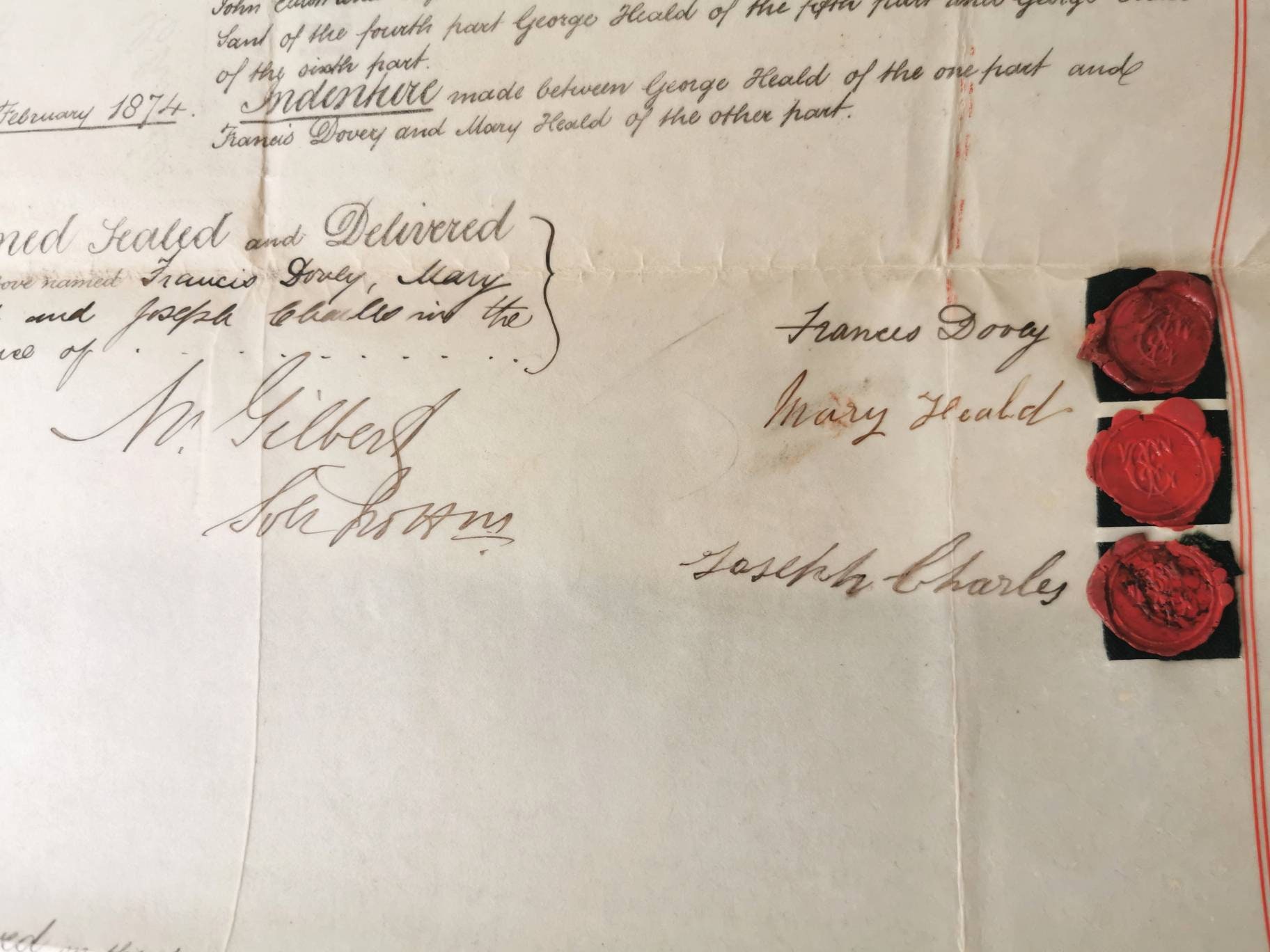 Antique Vellum Indenture 1874 Westwood Nottinghamshire, Heald and ...