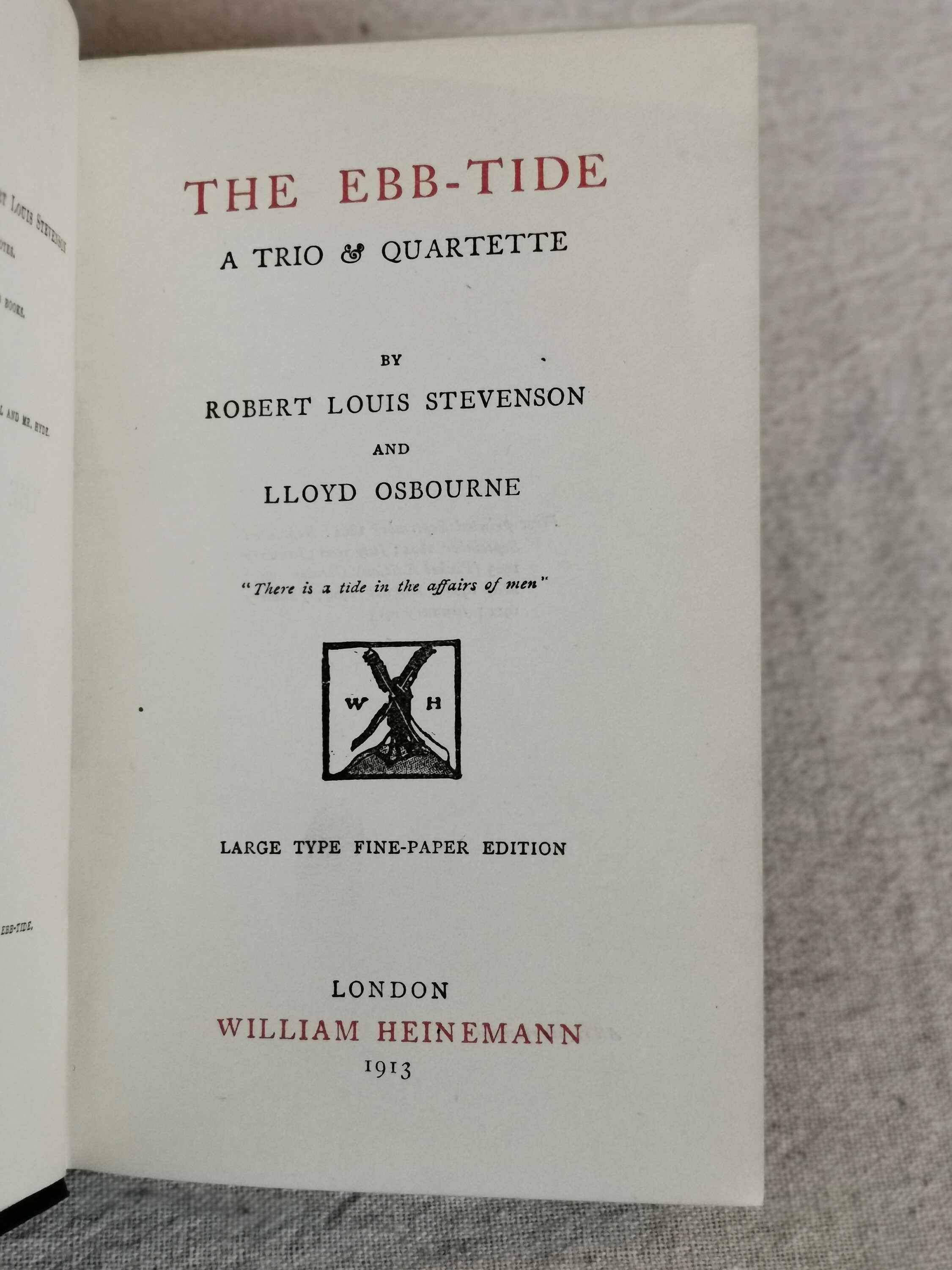 The Ebb-tide 1913 Stevenson and Osbourne Antique Book - Etsy