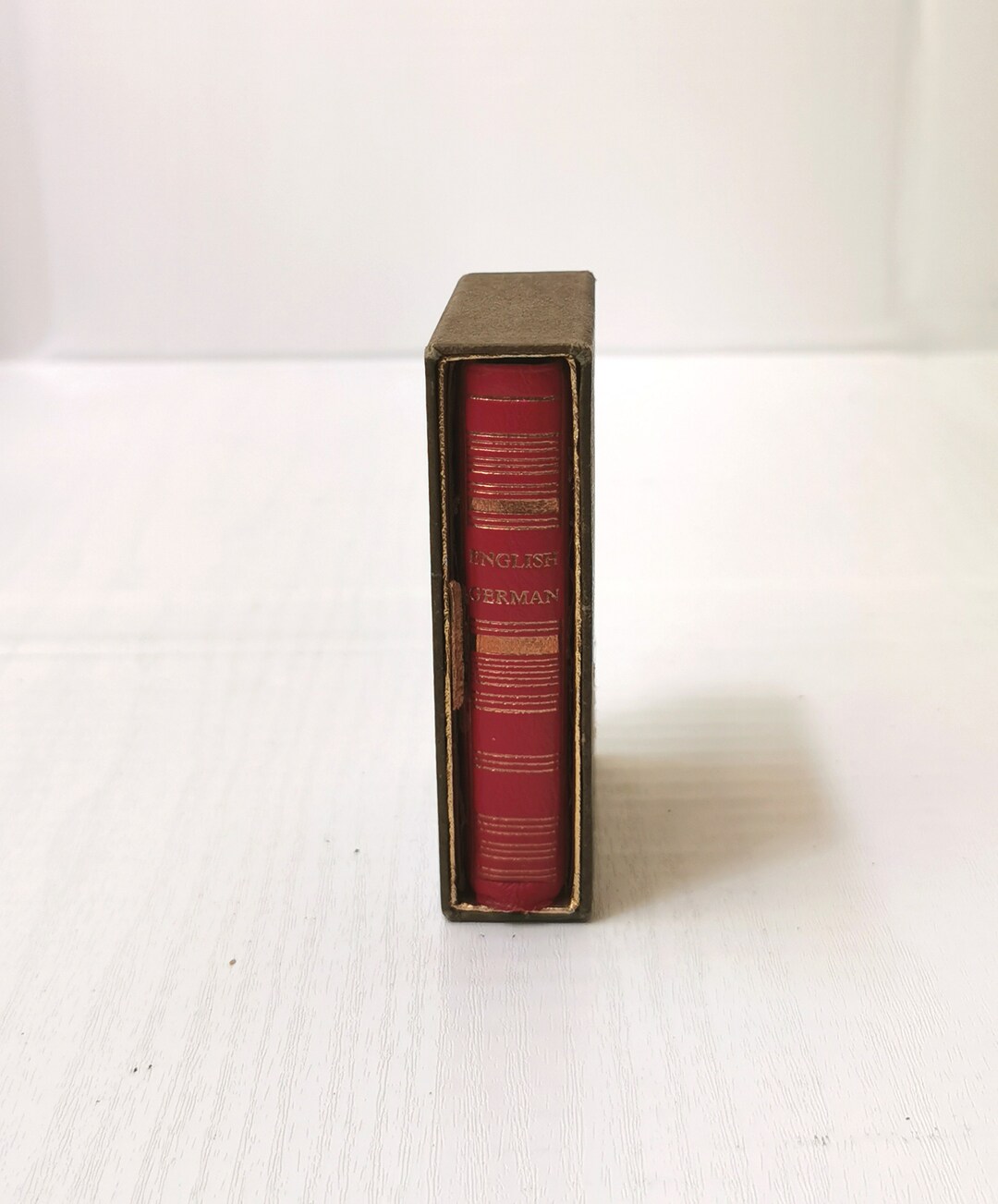 Miniature English-german Dictionary, Hand Bound Vintage Leather ...