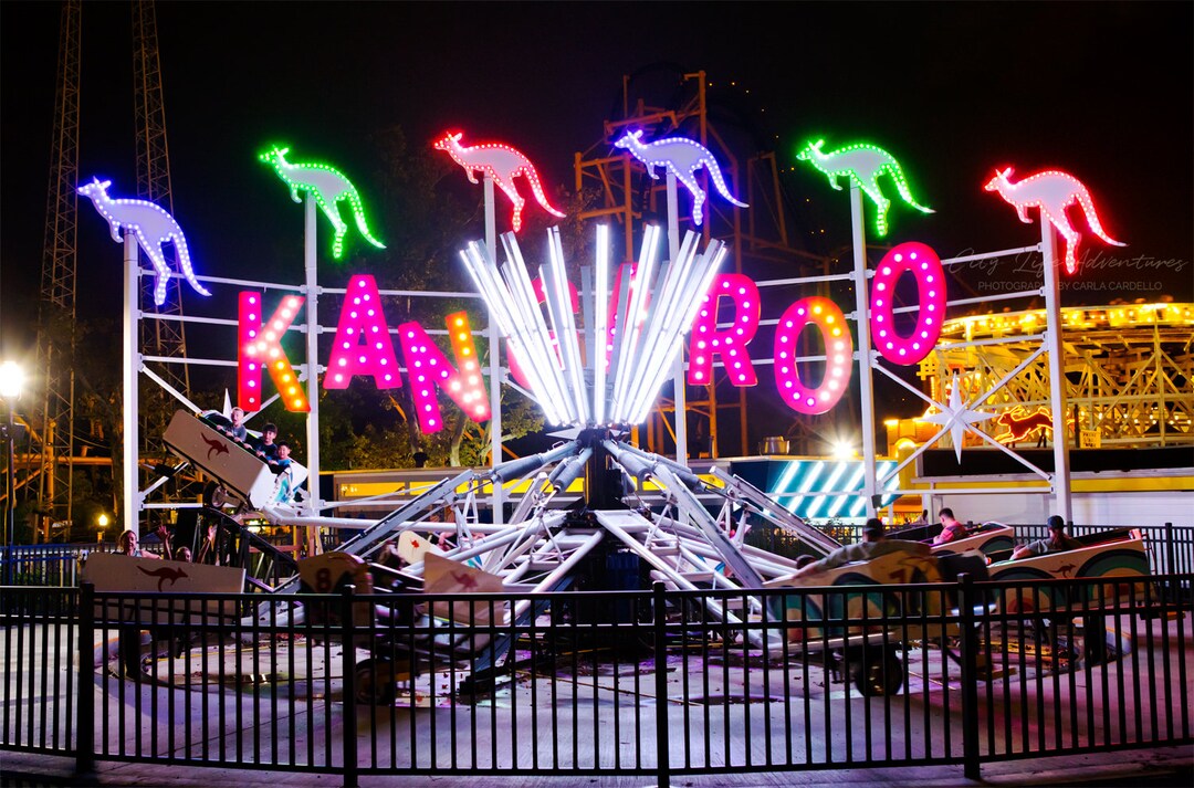 Kennywood Kangaroo at Night Photo | Pittsburgh Print - Etsy