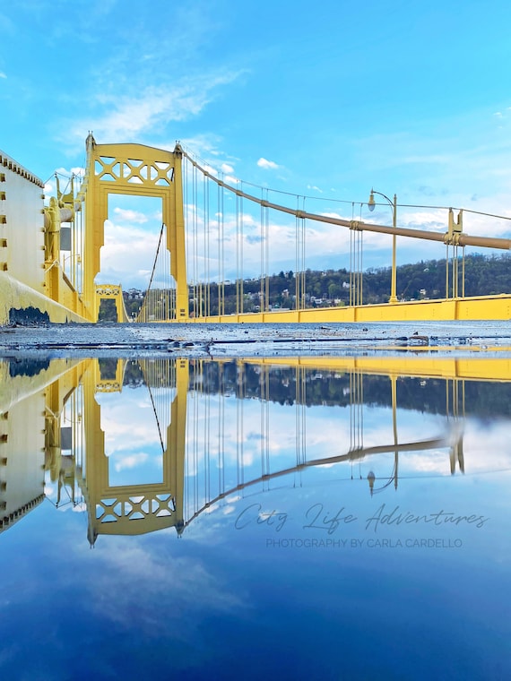 South Side 10th Street Bridge Reflection Photo Pittsburgh - Etsy