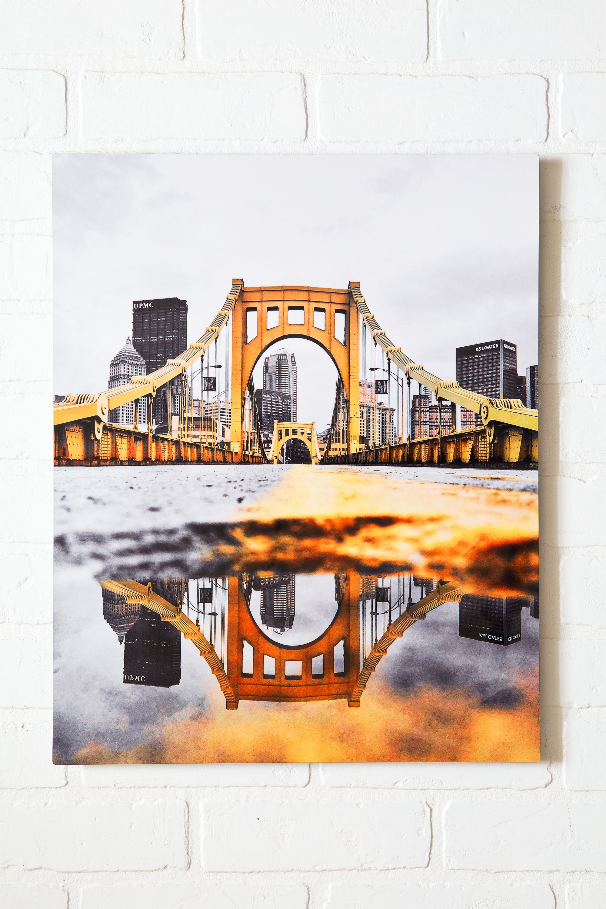 Black and Gold Pittsburgh Bridge Reflection Photography | Pittsburgh ...