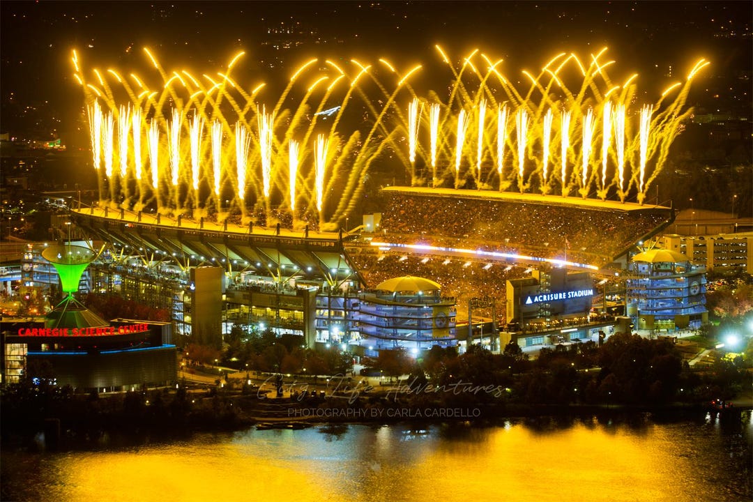 Acrisure Football Stadium Fireworks Photo | Pittsburgh Print - Etsy