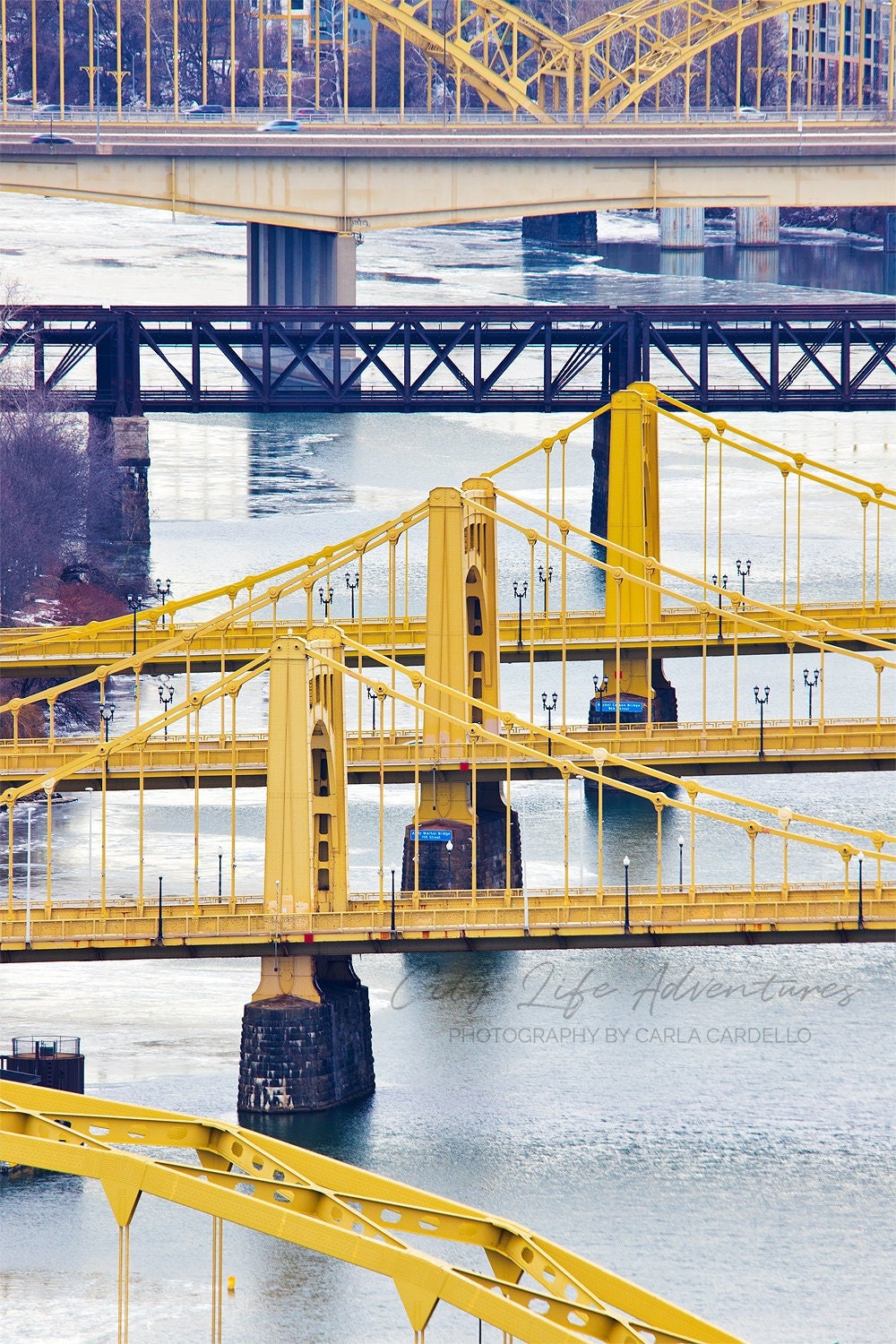 Three Sister Bridges Close up Photo Pittsburgh Bridge Print - Etsy