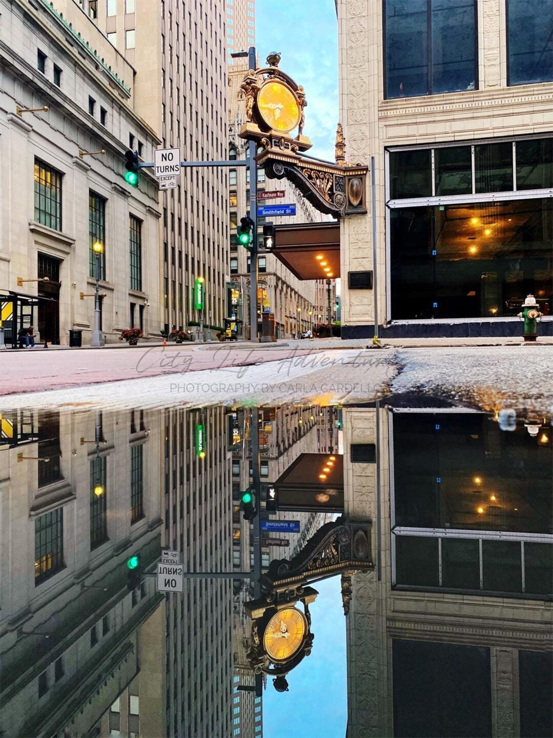 Kaufmann's Clock Reflection Photography Pittsburgh Print - Etsy