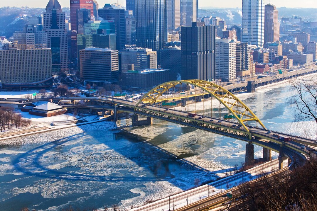Frozen Fort Pitt Bridge Pittsburgh Photo | Pittsburgh Print - Etsy