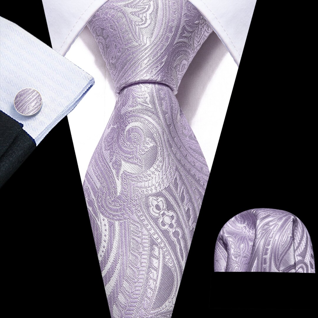 B Mens Silk Ties Violet Light Purple Yellow Paisley Floral Tie - Etsy