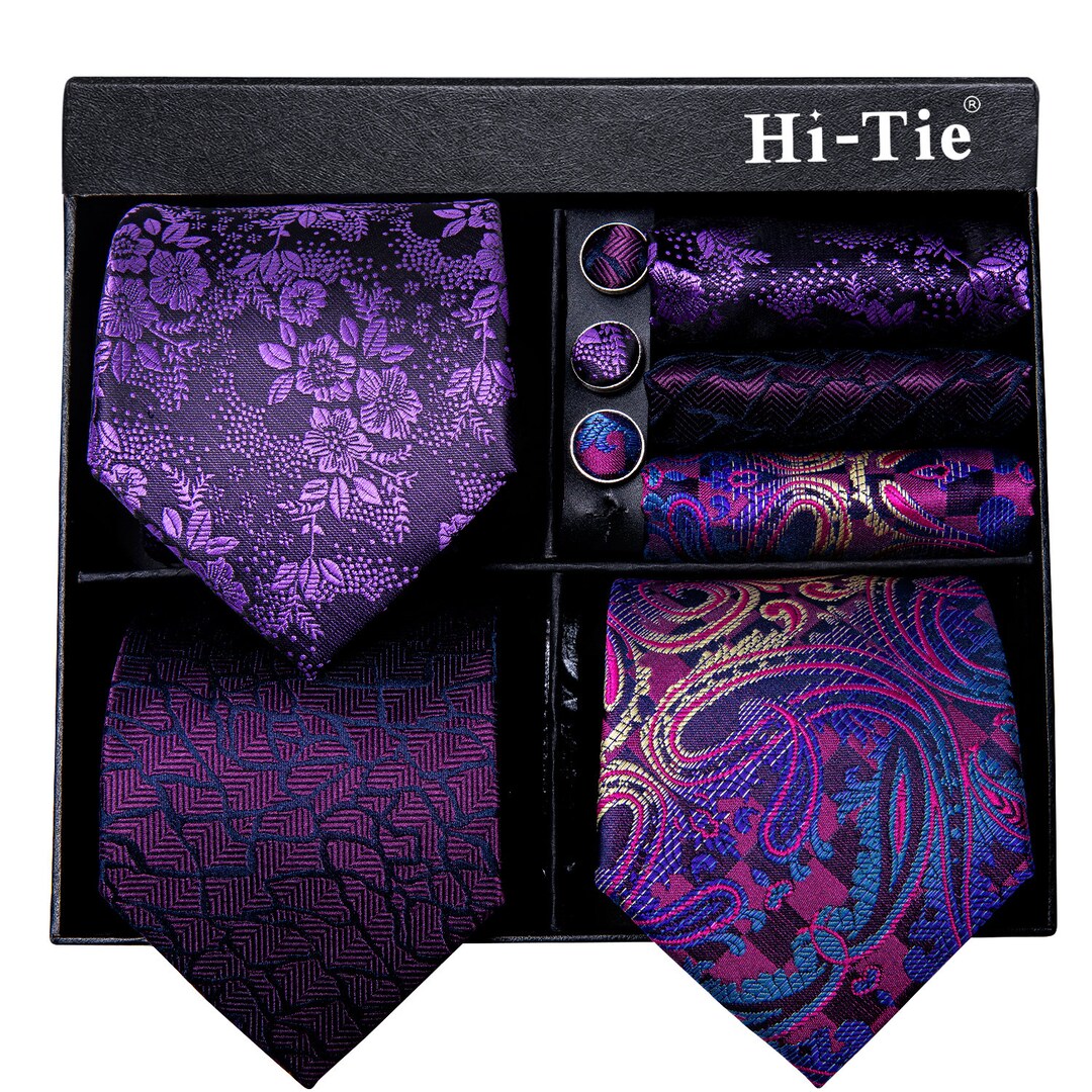 Hi Tie ® 3 Pc Tie Set Msg Me the Color Mens Tie Pocket Square - Etsy