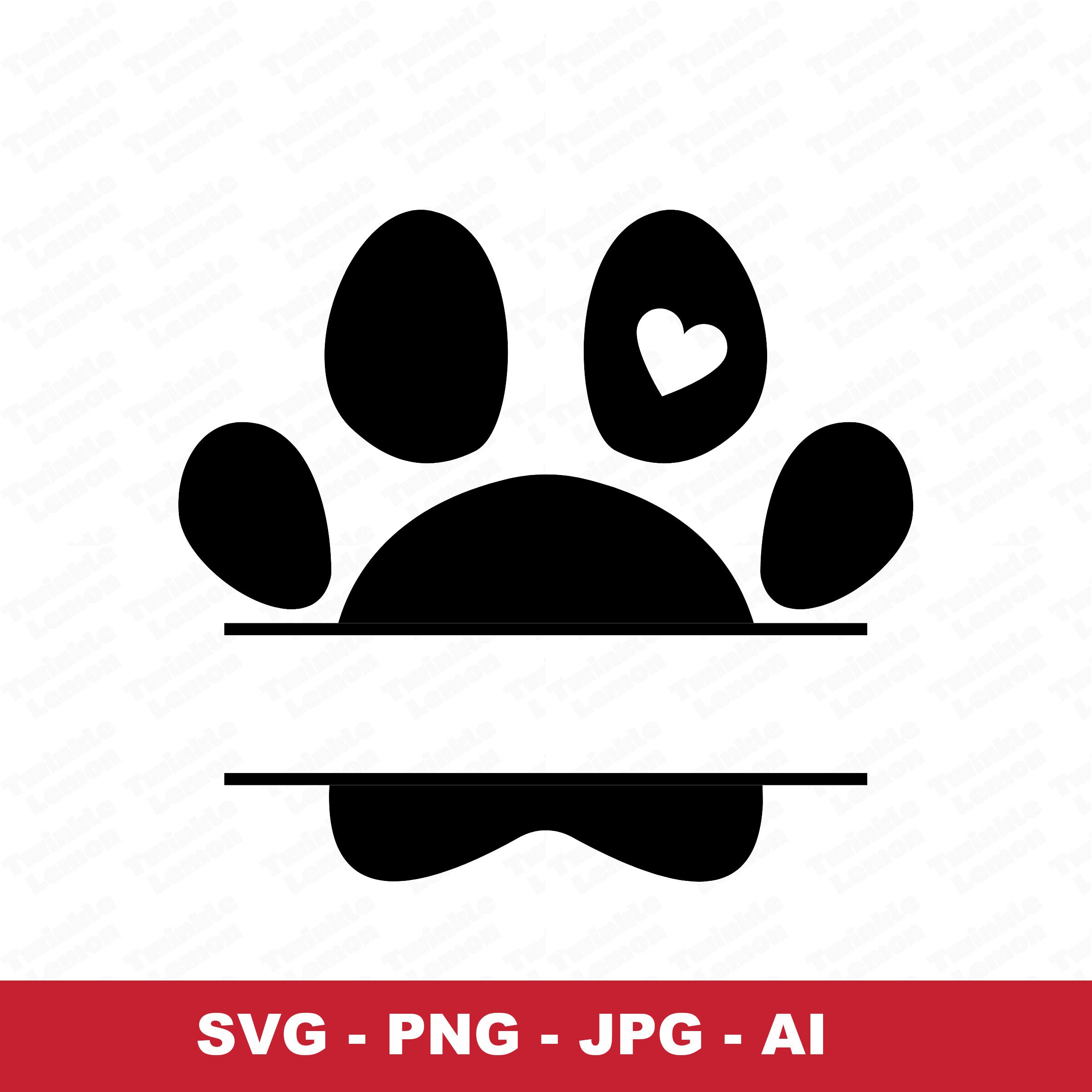 Dog Paw Monogram Svg, Dog Svg, Paw SVG, Animal Paw Svg, Animal Svg, Dog ...