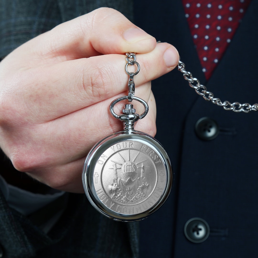 Personalised Boys First Holy Communion Pocket Watch Gift, Catholic 1st ...