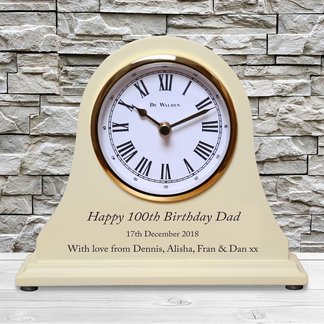 Men's or Women's 100th Birthday Gift Personalised Engraved Wooden Beige ...