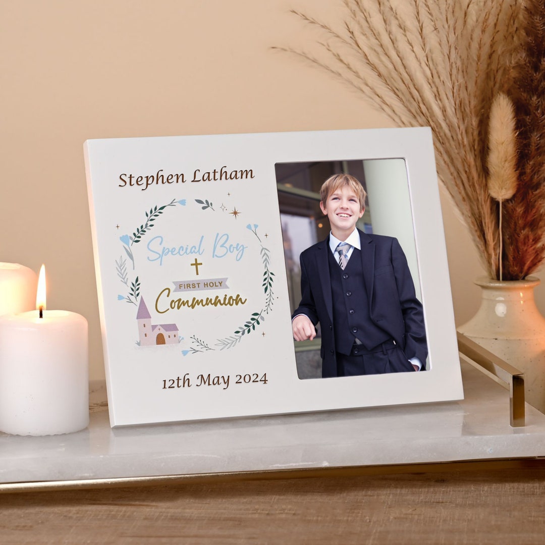 Boys First Holy Communion Personalised Wooden Photo Frame 1st Communion ...