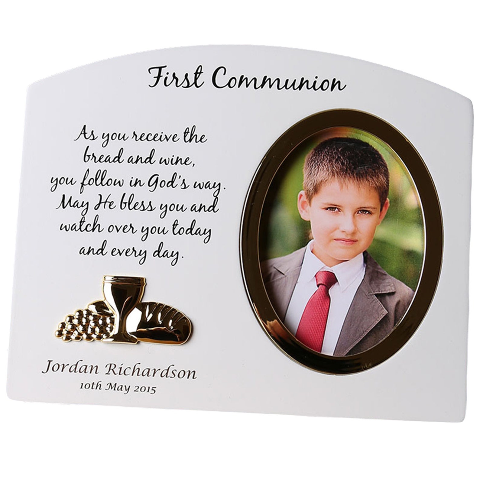 Boy's First Holy Communion Personalised Wooden Photo | Etsy