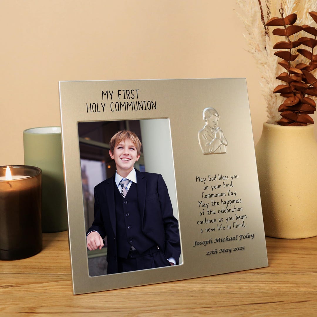 Boy's Personalised 1st Holy Communion Gift, Engraved First Communion ...