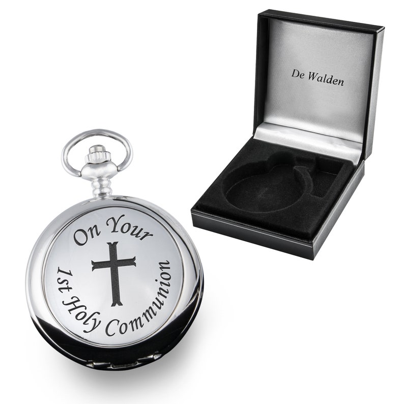 Boys First Holy Communion Engraved Pocket Watch Cross Feature - Etsy UK