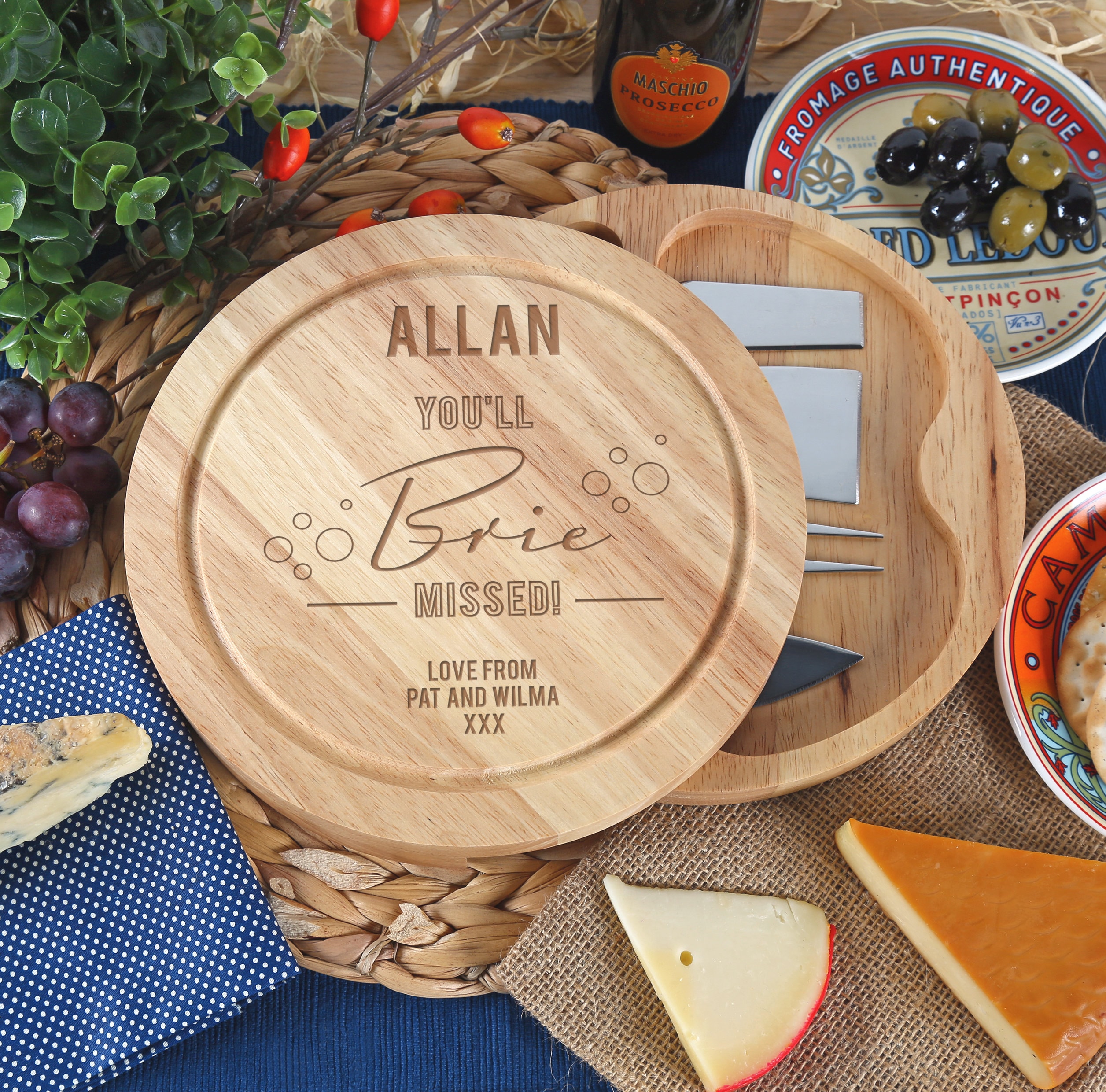 Work Leaving Gift for a Man or Woman Personalised Cheeseboard Set ...