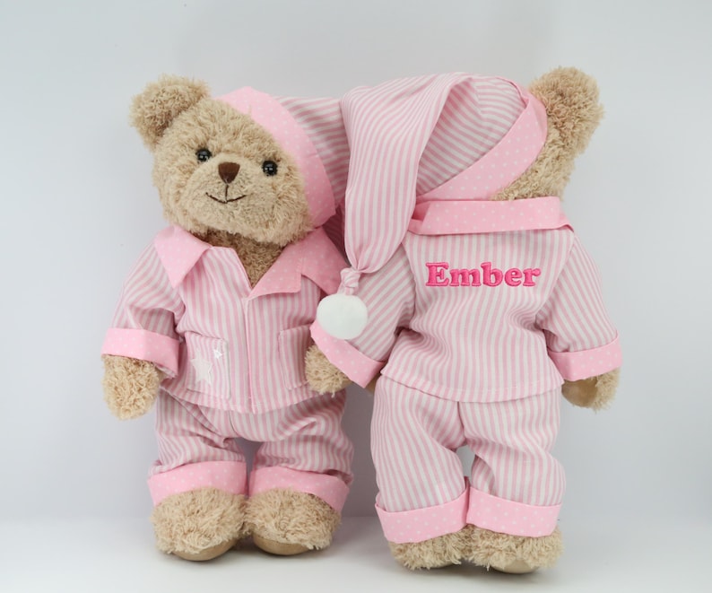 Personalised Pink Teddy Bear – Embroidered Teddies With Name, Baby Girl ...