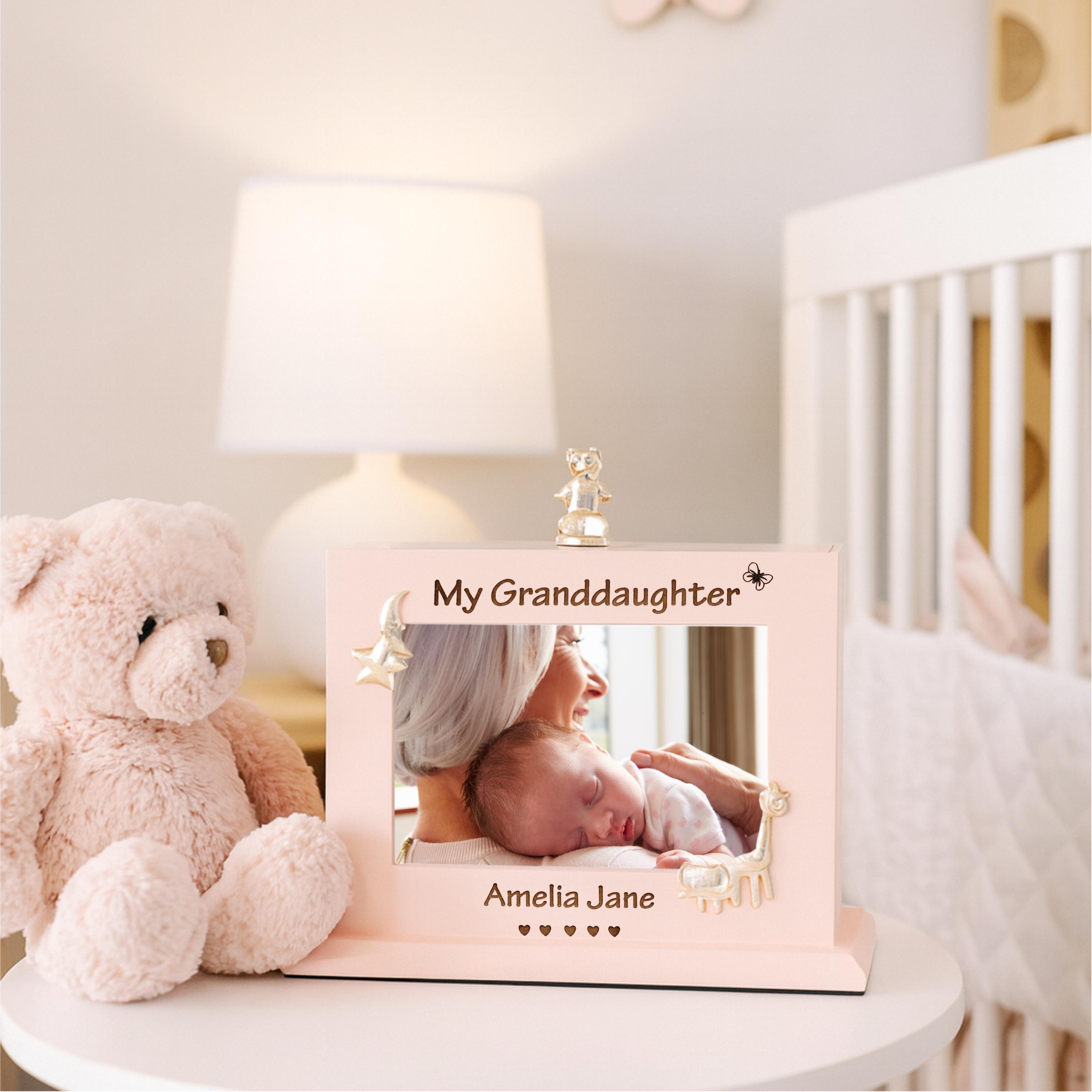 Personalised My Granddaughter Photo Album, Engraved Wooden Picture ...