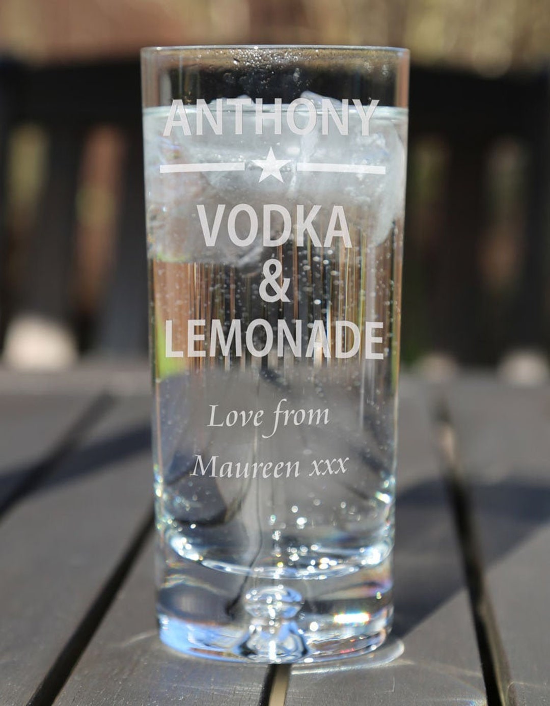 Vodka & Lemonade Highball Glass Personalised Engraved Birthday ...