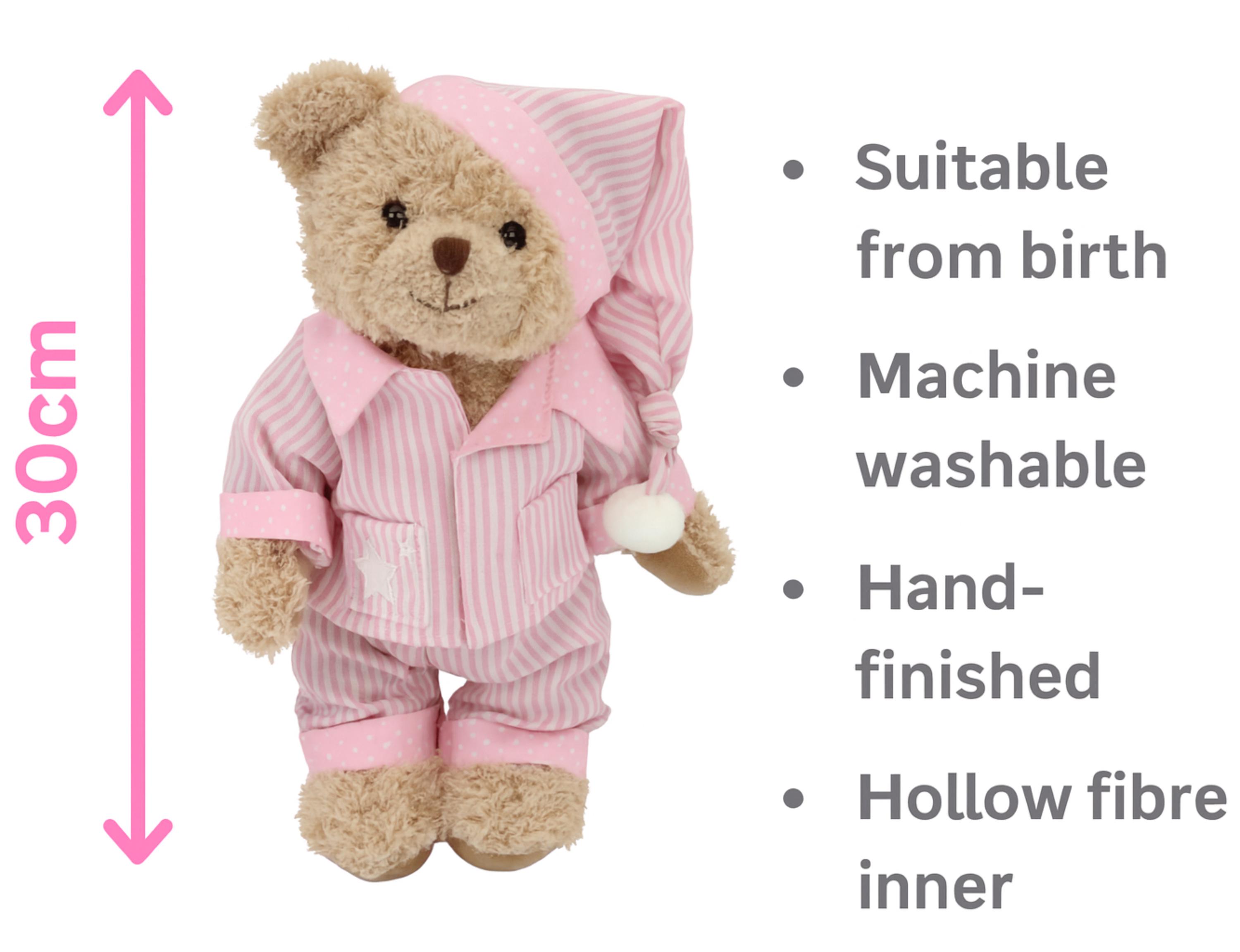 Personalised Pink Teddy Bear – Embroidered Teddies With Name, Baby Girl ...