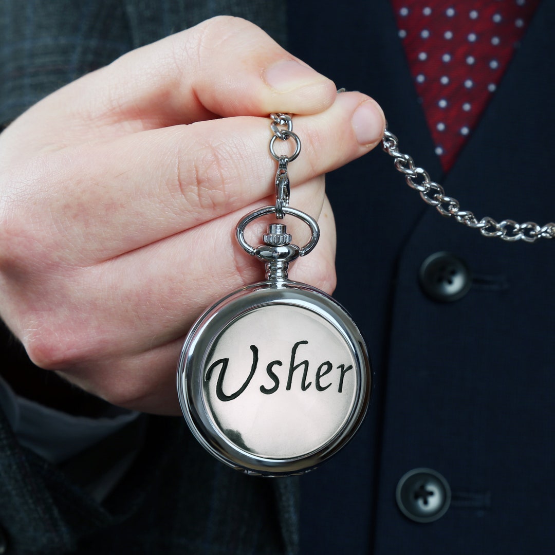 Usher Wedding Gift, Personalised Quality Pocket Watch in a Gift Box ...