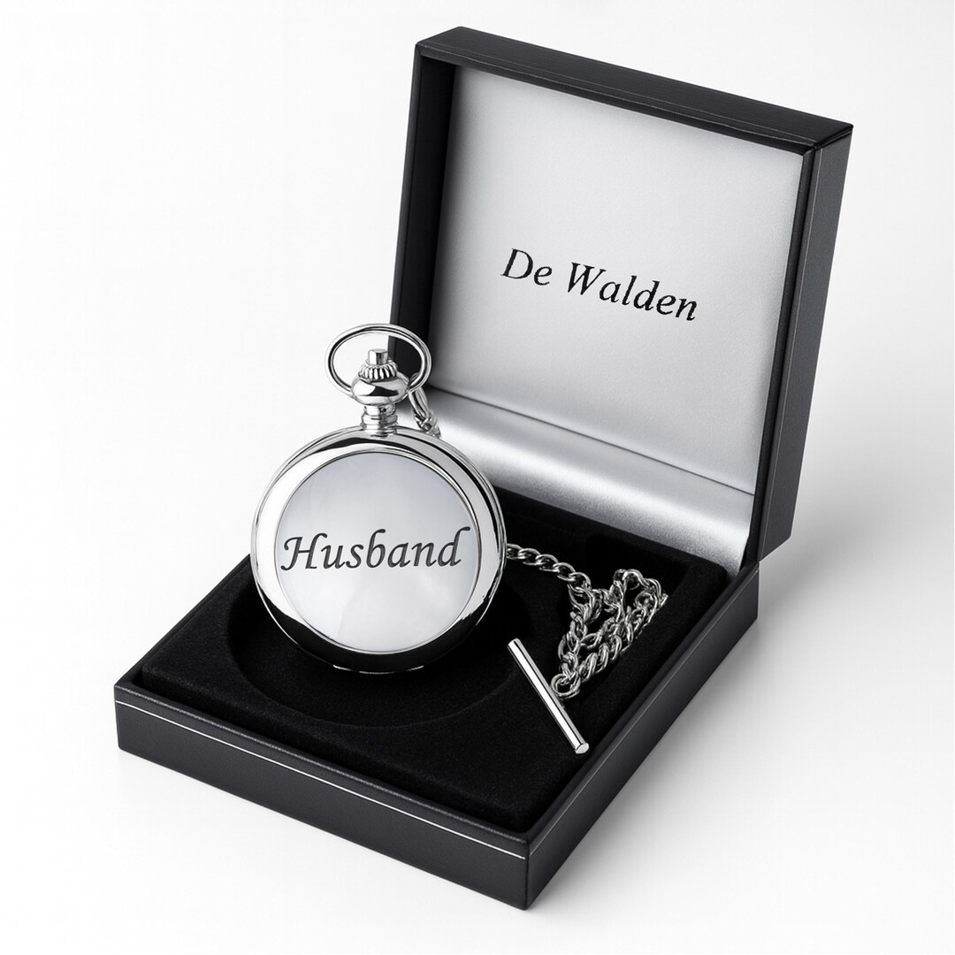 Husband Wedding Anniversary Gift, Personalised Quality Pocket Watch ...