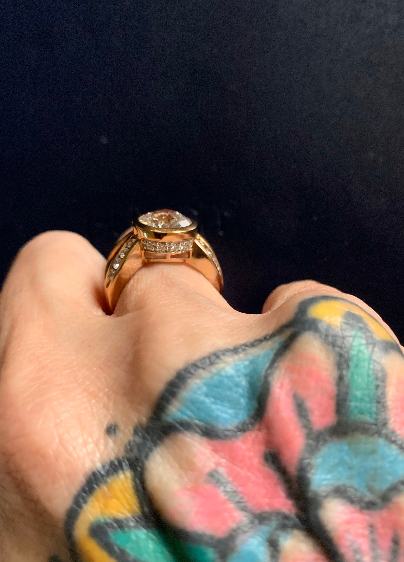 Size 6.75 Giant Checkerboard Cut CZ Stone With Smaller Stones - Etsy