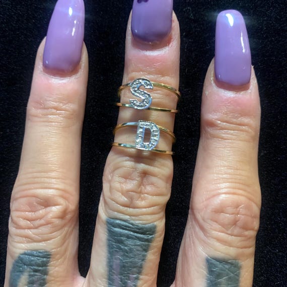 Vintage 14k gold initial rings (sold separately) S an… - Gem