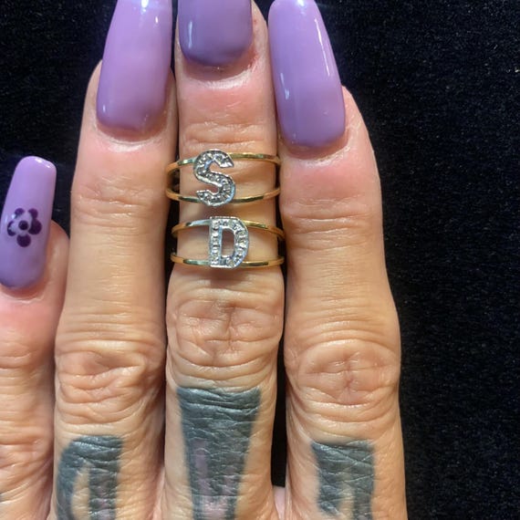 Vintage 14k gold initial rings (sold separately) S an… - Gem
