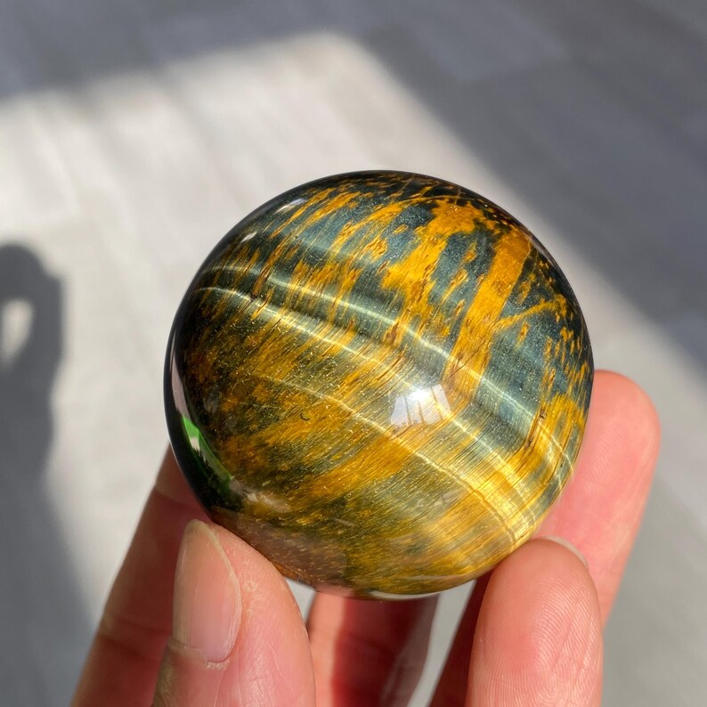 51mm Flash Tiger’s Eye Sphere | Crystal Ball for Meditation & Home ...