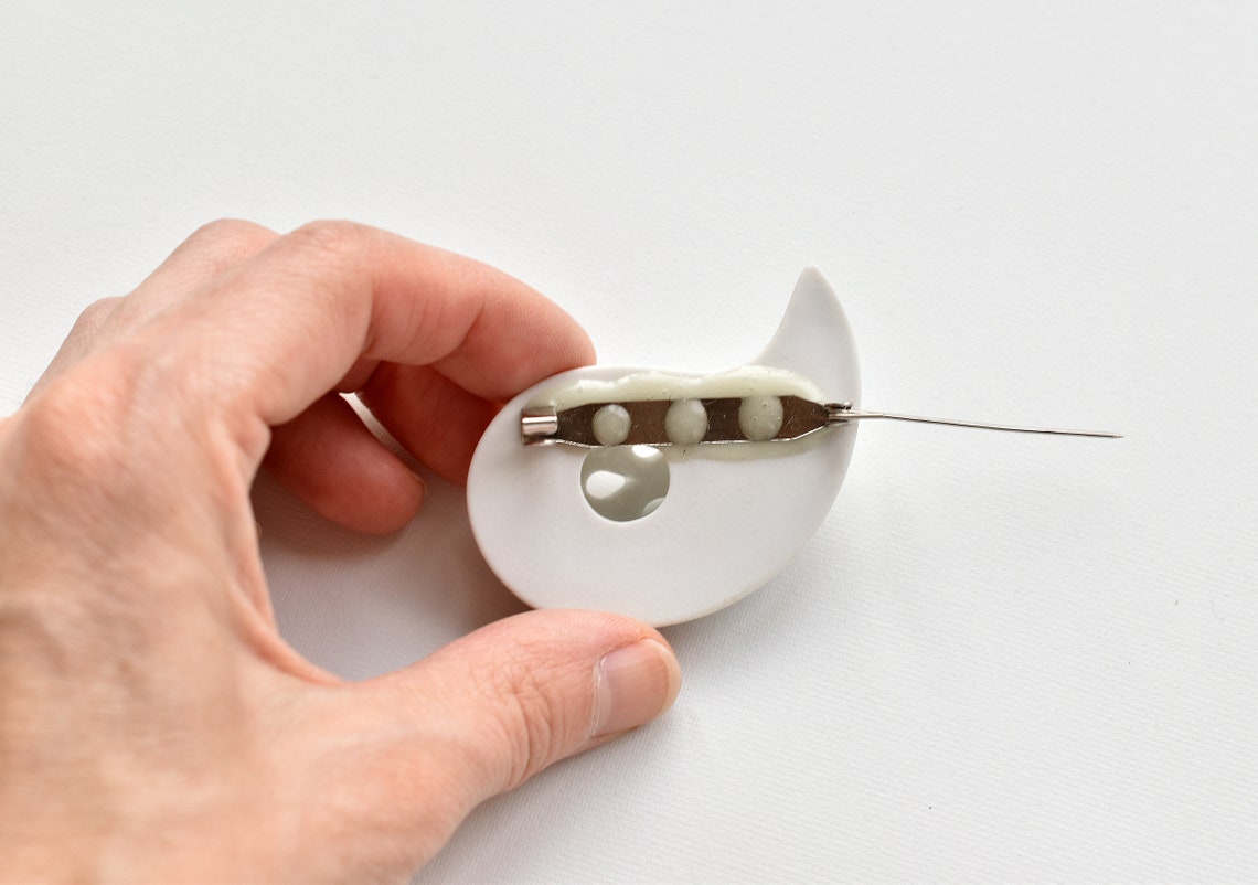 Porcelain Brooch Drop Jewelry Big Brooch Modern Brooch - Etsy