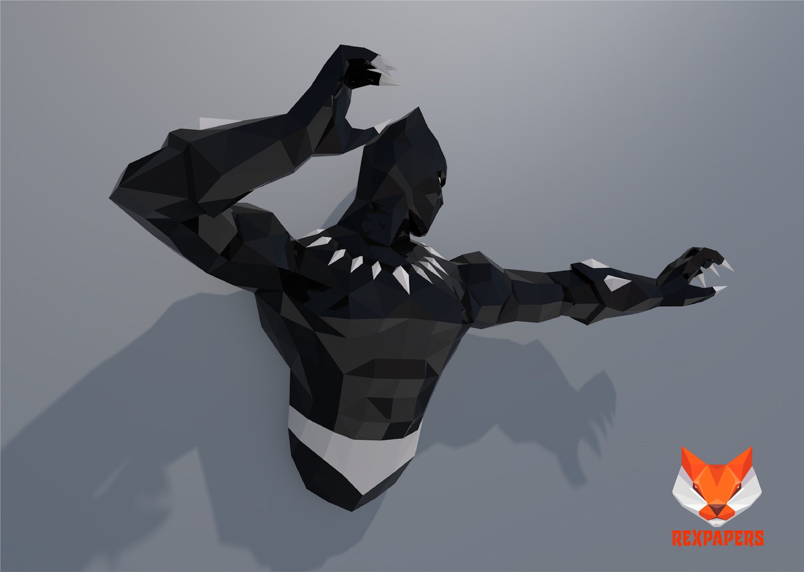 Black Panther Papercraft PDF Template DIY 3d Model FanArt - Etsy México