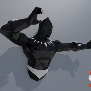 Black Panther Papercraft , PDF Template, DIY 3d Model, FanArt, Paper ...