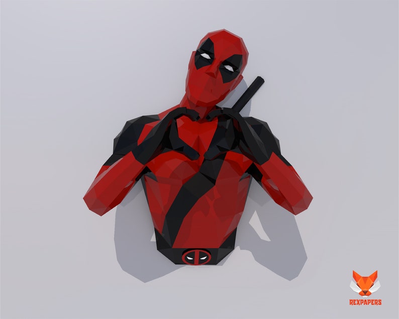 DeadPool Papercraft PDF Template DIY 3d Model FanArt | Etsy