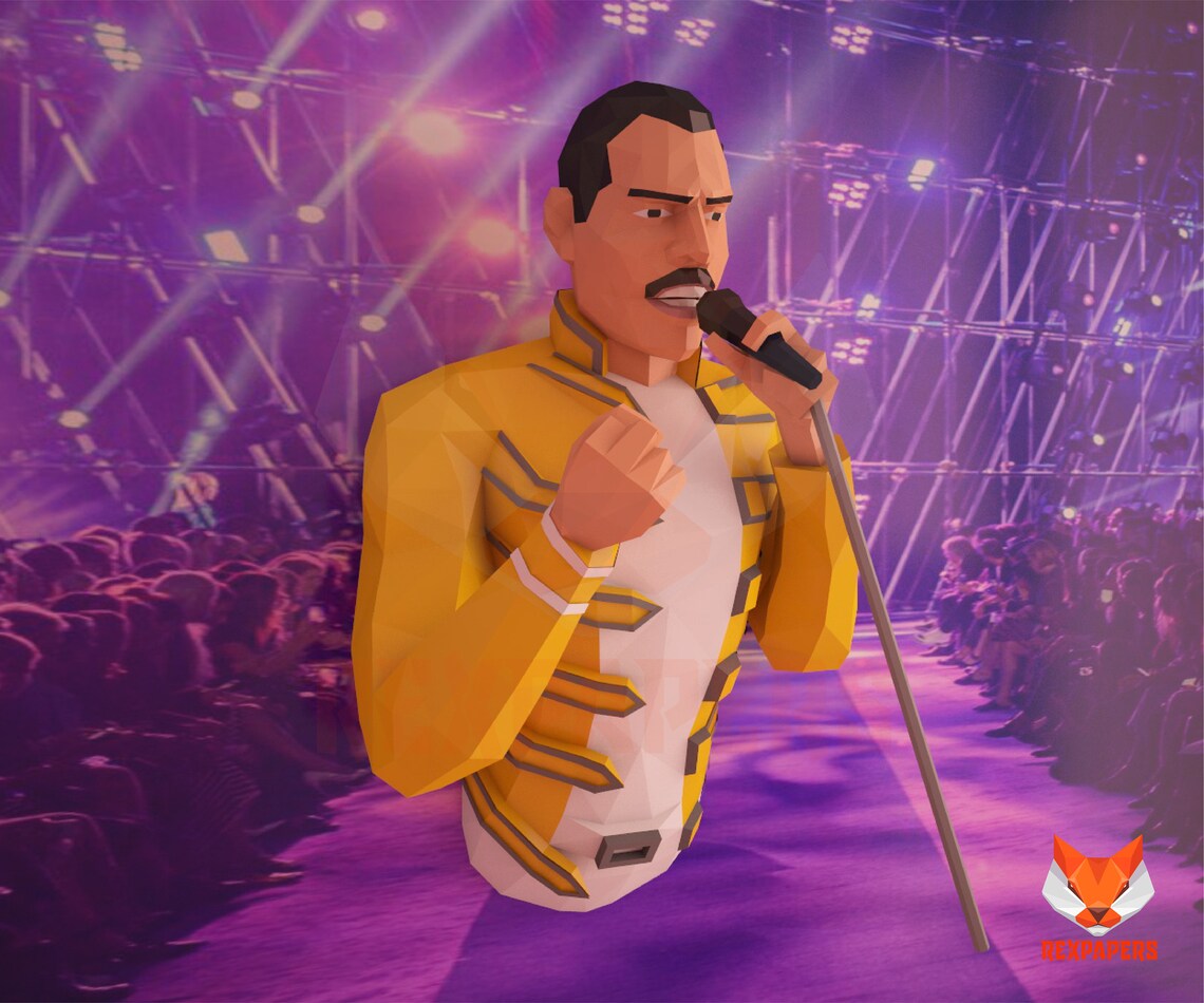 Freddie Mercury Papercraft PDF Template DIY 3d Model | Etsy