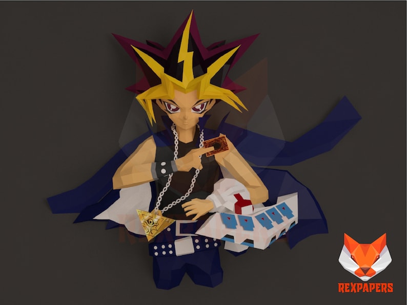 Yugi Papercraft PDF Template DIY 3d Model FanArt Paper - Etsy France